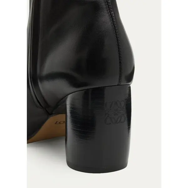 Loewe 70mm Oval Leather Zip Ankle Booties