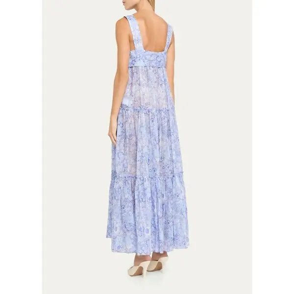 Chloé Painted Flowers Cotton Maxi Dress