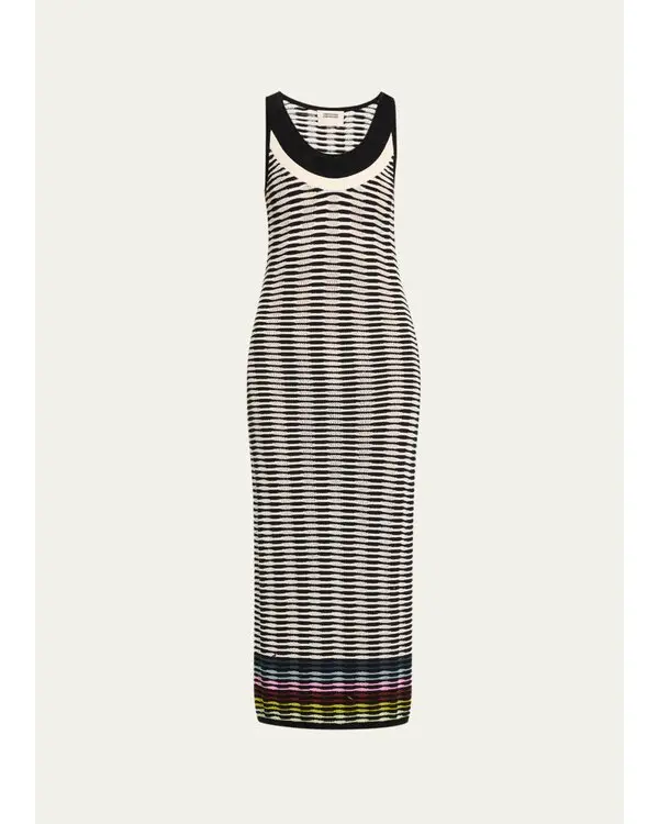 Christopher John Rogers Wave Knit Tank Maxi Dress