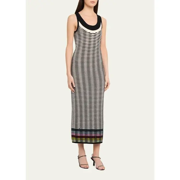 Christopher John Rogers Wave Knit Tank Maxi Dress