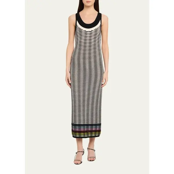 Christopher John Rogers Wave Knit Tank Maxi Dress