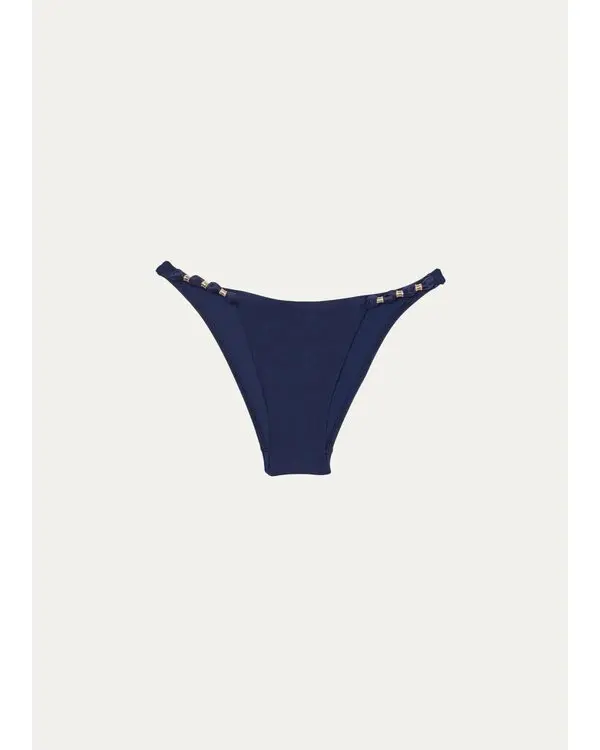 VIX PAULA HERMANNY Paula Knotted Bikini Bottom - Navy
