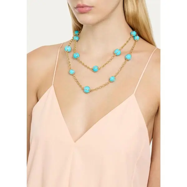 Verdura 18k Yellow Turquoise Bubbles Necklace