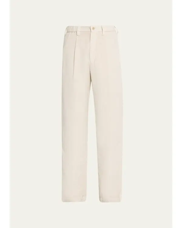 Issey Miyake Cotton Pigt Pleated Straight-leg Trousers