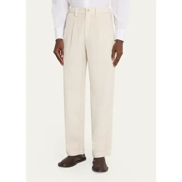 Issey Miyake Cotton Pigt Pleated Straight-leg Trousers