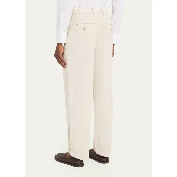 Issey Miyake Cotton Pigt Pleated Straight-leg Trousers