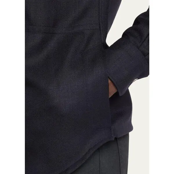 Kiton Textured Cashmere And Wool Snap-front Overshirt
