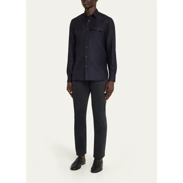 Kiton Textured Cashmere And Wool Snap-front Overshirt