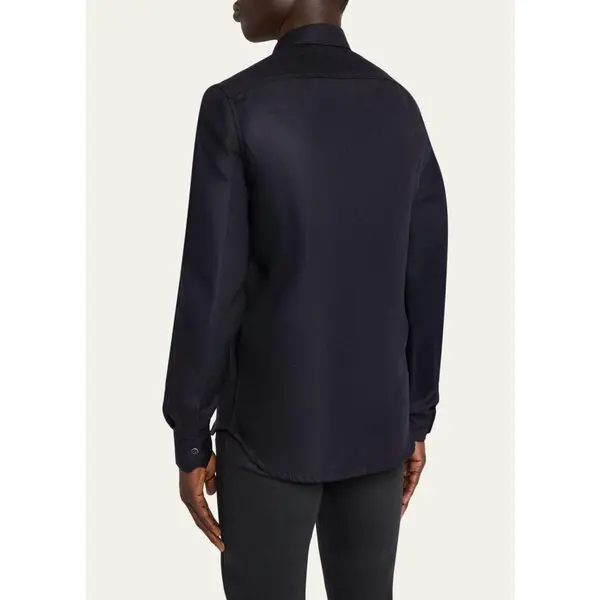 Kiton Textured Cashmere And Wool Snap-front Overshirt