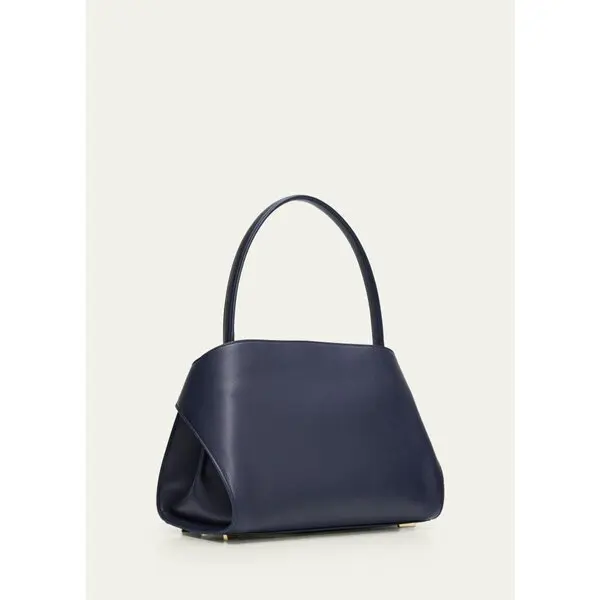 FERRAGAMO Hug Small Leather Top Handle Bag - Navy