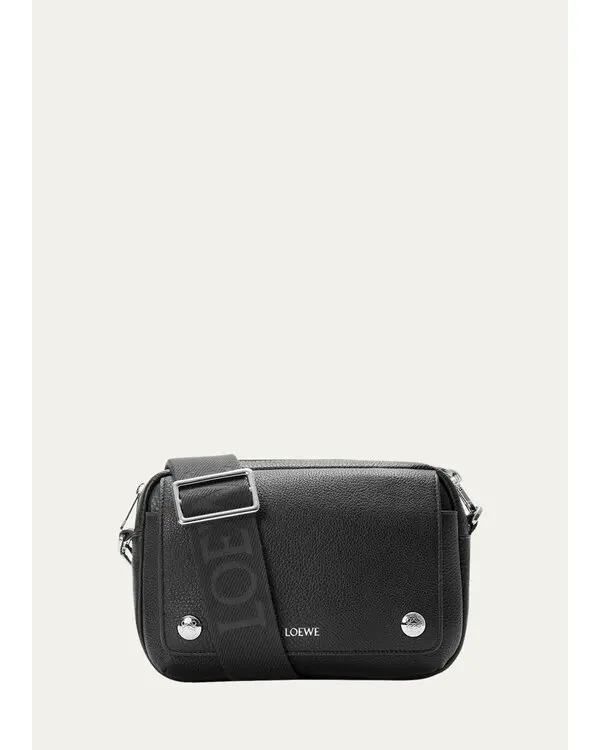 Loewe Small Pebble Messenger Bag In Grained Calfskin