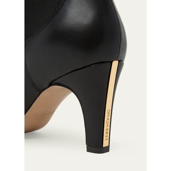 FERRAGAMO 70mm Tenny Leather Ankle Boots