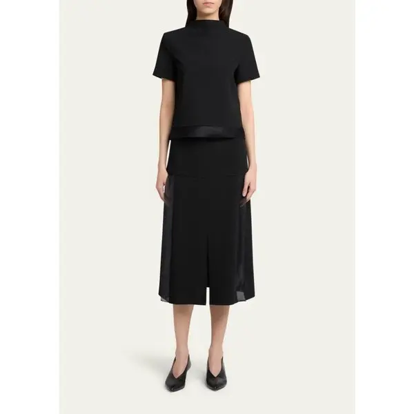 JIL SANDER Slit Paneled Midi Skirt