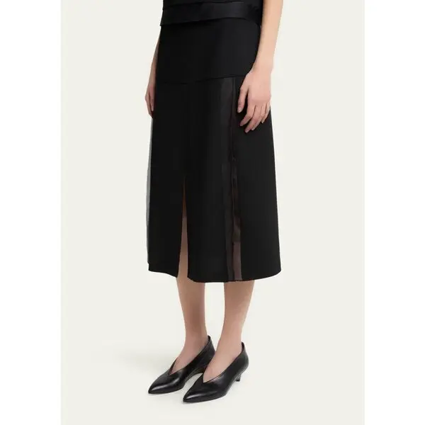 JIL SANDER Slit Paneled Midi Skirt