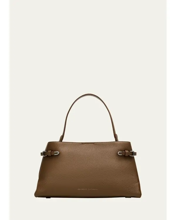 Brunello Cucinelli Essence Grain Leather Top-handle Bag