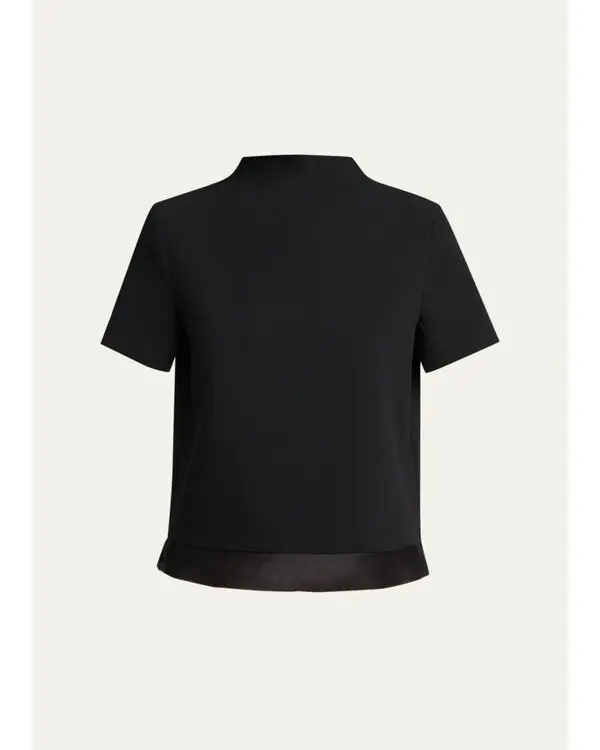 JIL SANDER Textured Wool Back-cutout Crewneck Sweater