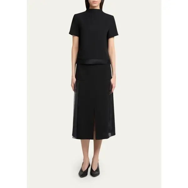 JIL SANDER Textured Wool Back-cutout Crewneck Sweater
