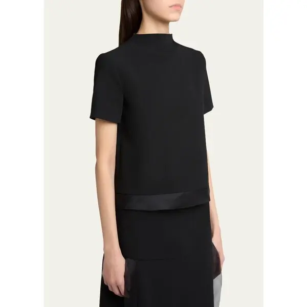 JIL SANDER Textured Wool Back-cutout Crewneck Sweater