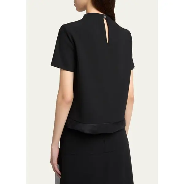 JIL SANDER Textured Wool Back-cutout Crewneck Sweater