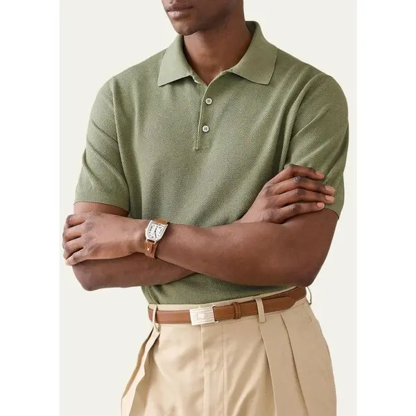 Ralph Lauren Purple Label Silk-blend Short-sleeve Polo Sweater