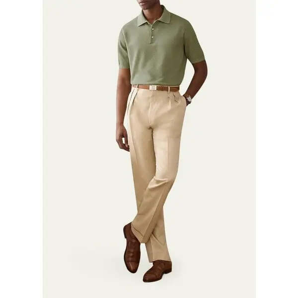 Ralph Lauren Purple Label Silk-blend Short-sleeve Polo Sweater