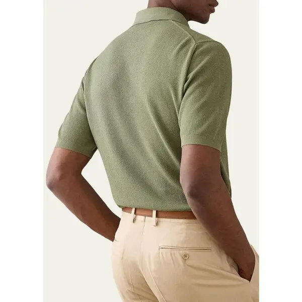 Ralph Lauren Purple Label Silk-blend Short-sleeve Polo Sweater