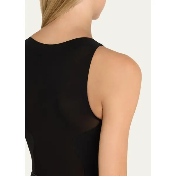 Wolford Corset-effect Sleeveless Bodysuit With Sheer Panels - Black