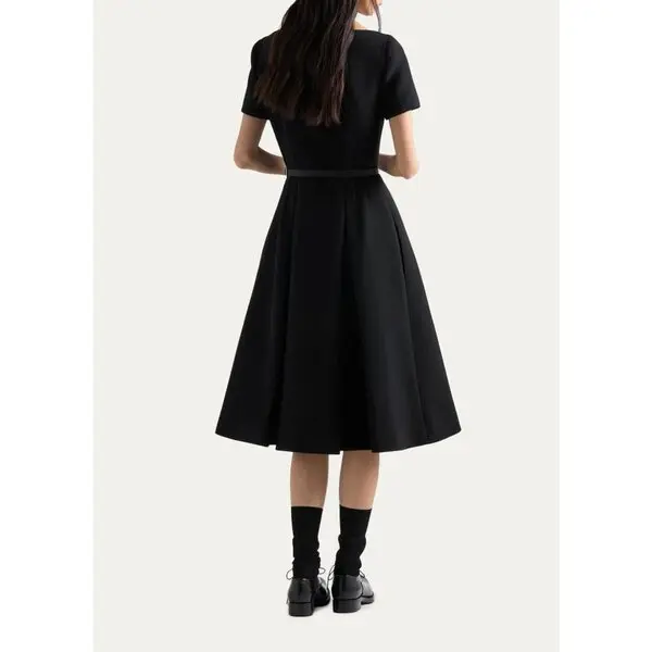 Prada Abiti Wool A-line Midi Dress