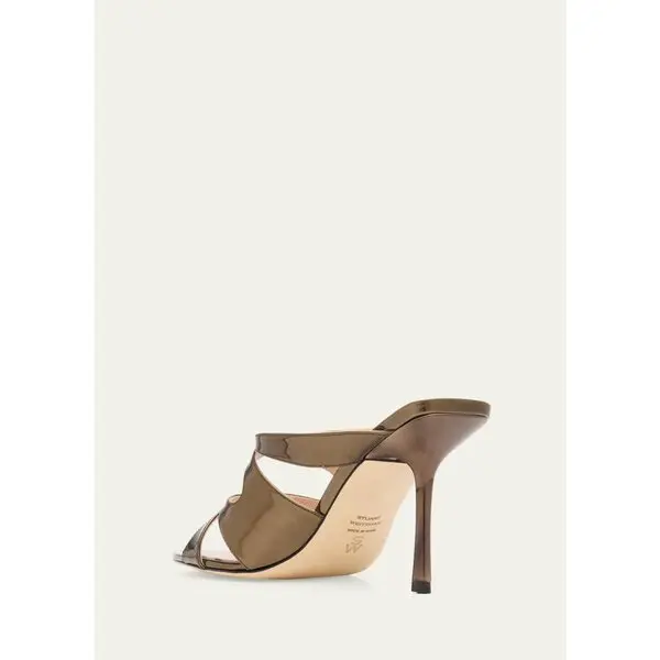 STUART WEITZMAN 85mm Rubie Metallic Leather Mule Sandals