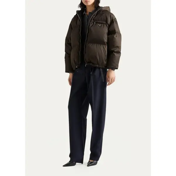 Prada Re-nylon Hooded Down Jacket