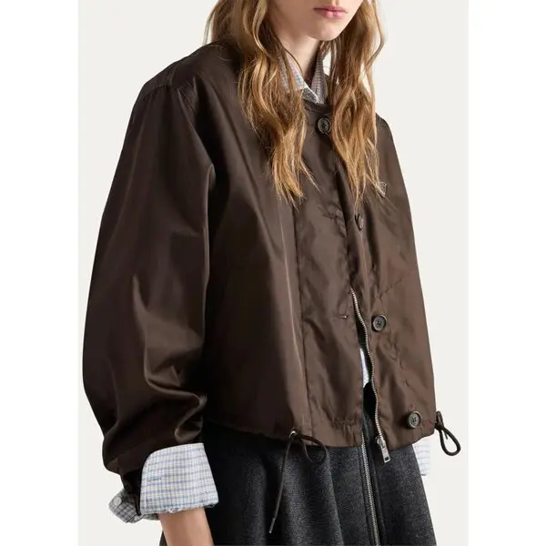 Prada Logo Drawstring Hem Jacket
