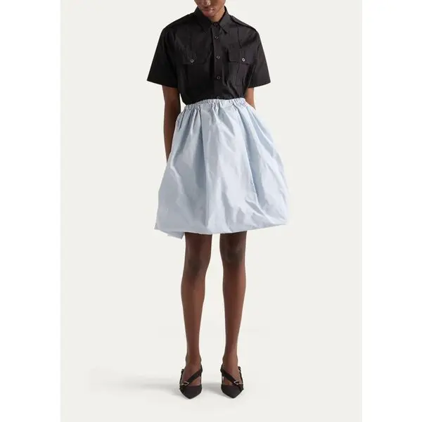 Prada Silk Taffeta Balloon Skirt - Light Blue