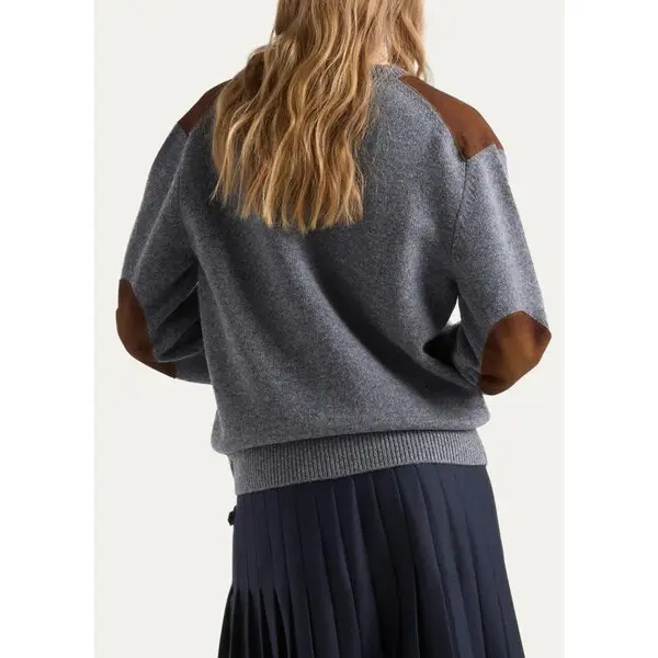 Prada Suede & Wool Knit V-neck Cardigan