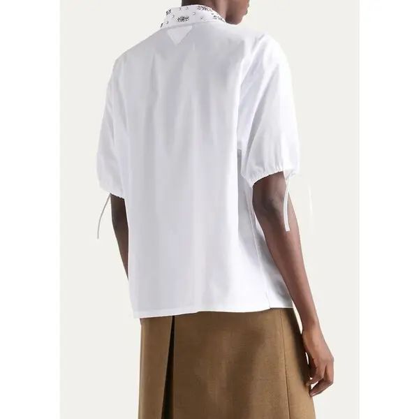 Prada Embellished Peter Pan Collar Shirt
