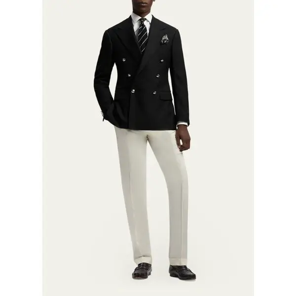 Ralph Lauren Purple Label Cashmere And Wool Peak Lapel Double-breasted Blazer