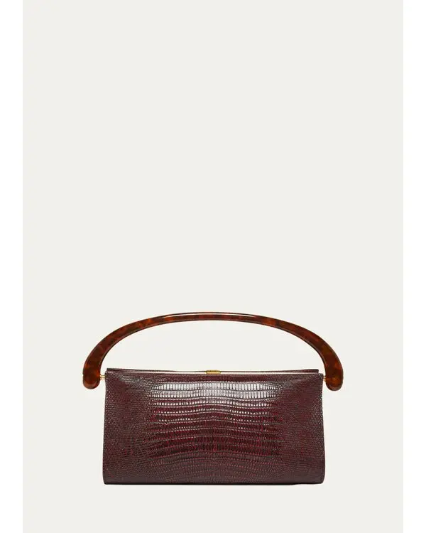 Dries Van Noten Lizard-embossed Leather Top-handle Bag