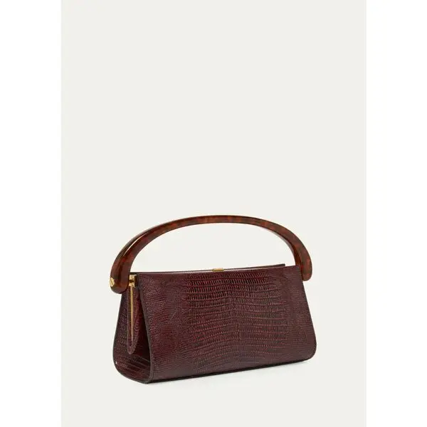 Dries Van Noten Lizard-embossed Leather Top-handle Bag