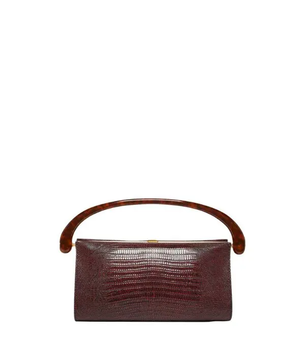 Dries Van Noten Lizard-embossed Leather Top-handle Bag - Red