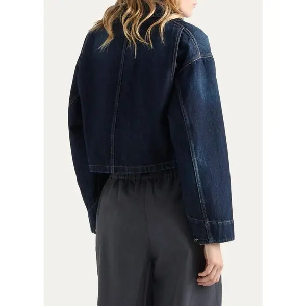 Prada Drop-shoulder Denim Crop Jacket