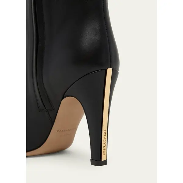 FERRAGAMO 95mm Nylu Leather Knee-high Boots