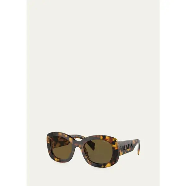 Prada Lettering Logo Acetate Oval Sunglasses