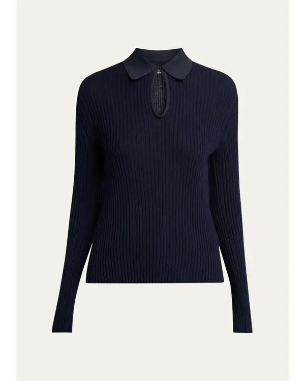 JIL SANDER Long-sleeve Button-keyhole Polo Shirt