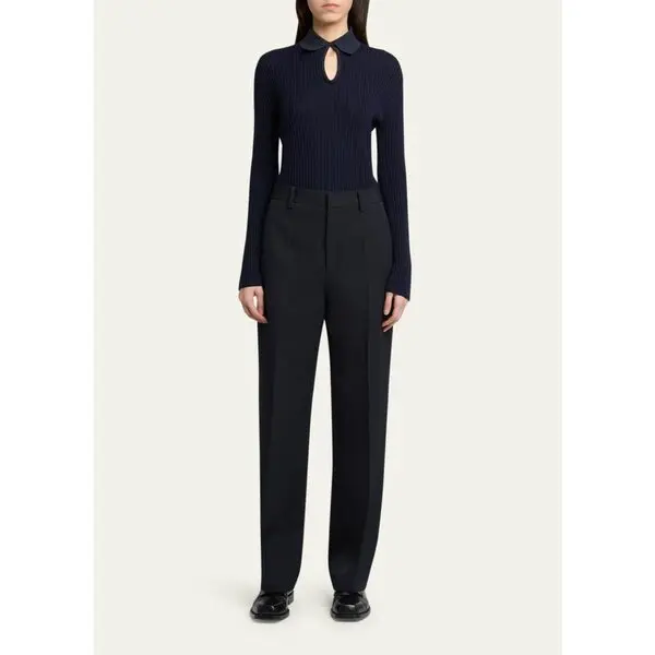 JIL SANDER Long-sleeve Button-keyhole Polo Shirt