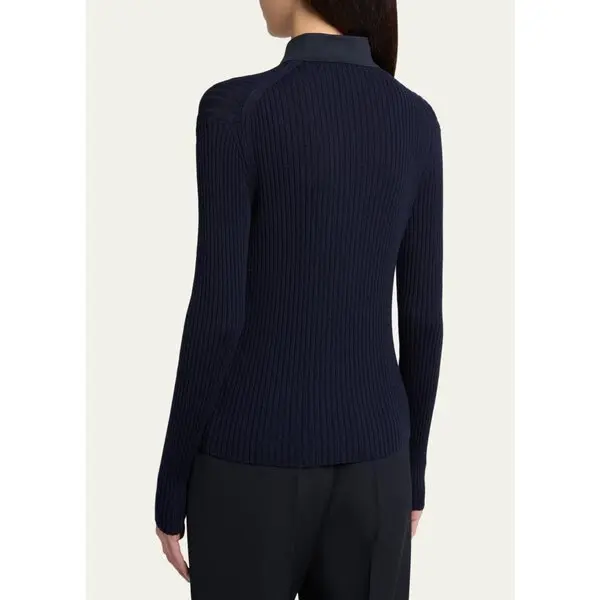 JIL SANDER Long-sleeve Button-keyhole Polo Shirt
