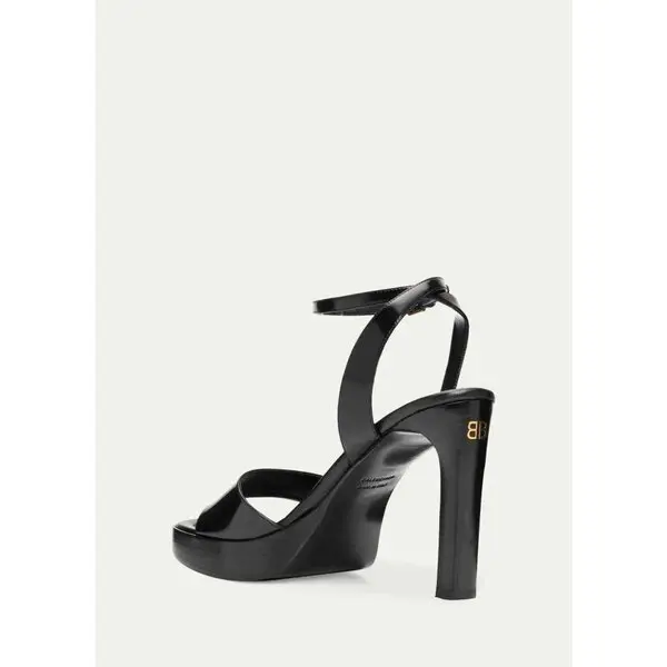 Balenciaga 100mm Fargo Patent Leather Platform Sandals