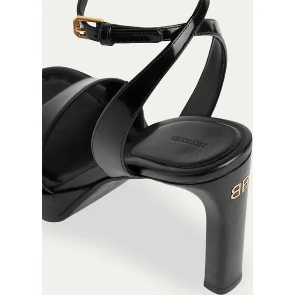Balenciaga 100mm Fargo Patent Leather Platform Sandals