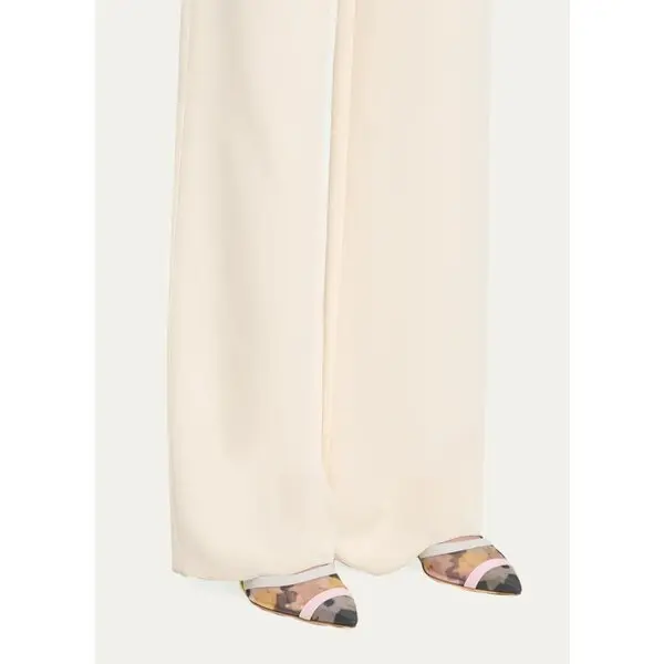 Fendi 55mm Colibri Floral Mesh Slingback Pumps