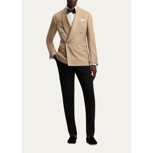 Ralph Lauren Purple Label Super Slub Twill Shawl Lapel Double-breasted Blazer