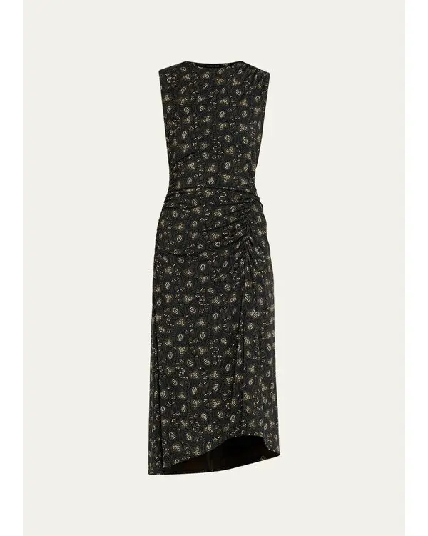 Veronica Beard Theodora Sleeveless Midi Dress - Black Multi