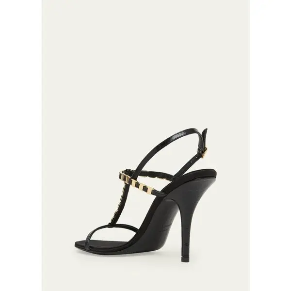 FERRAGAMO 95mm Estea Gancini Leather Sandals